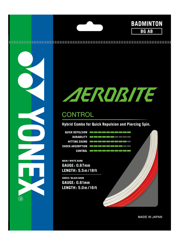 Yonex Badminton String Aerobite-White/Red